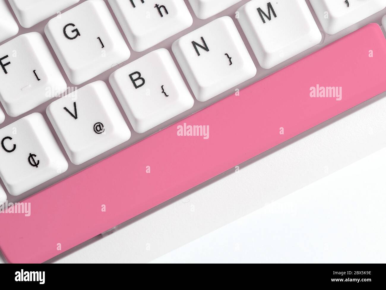 Pc Keyboard Key With Empty Note Paper Above Copy Space Stock Photo - Alamy