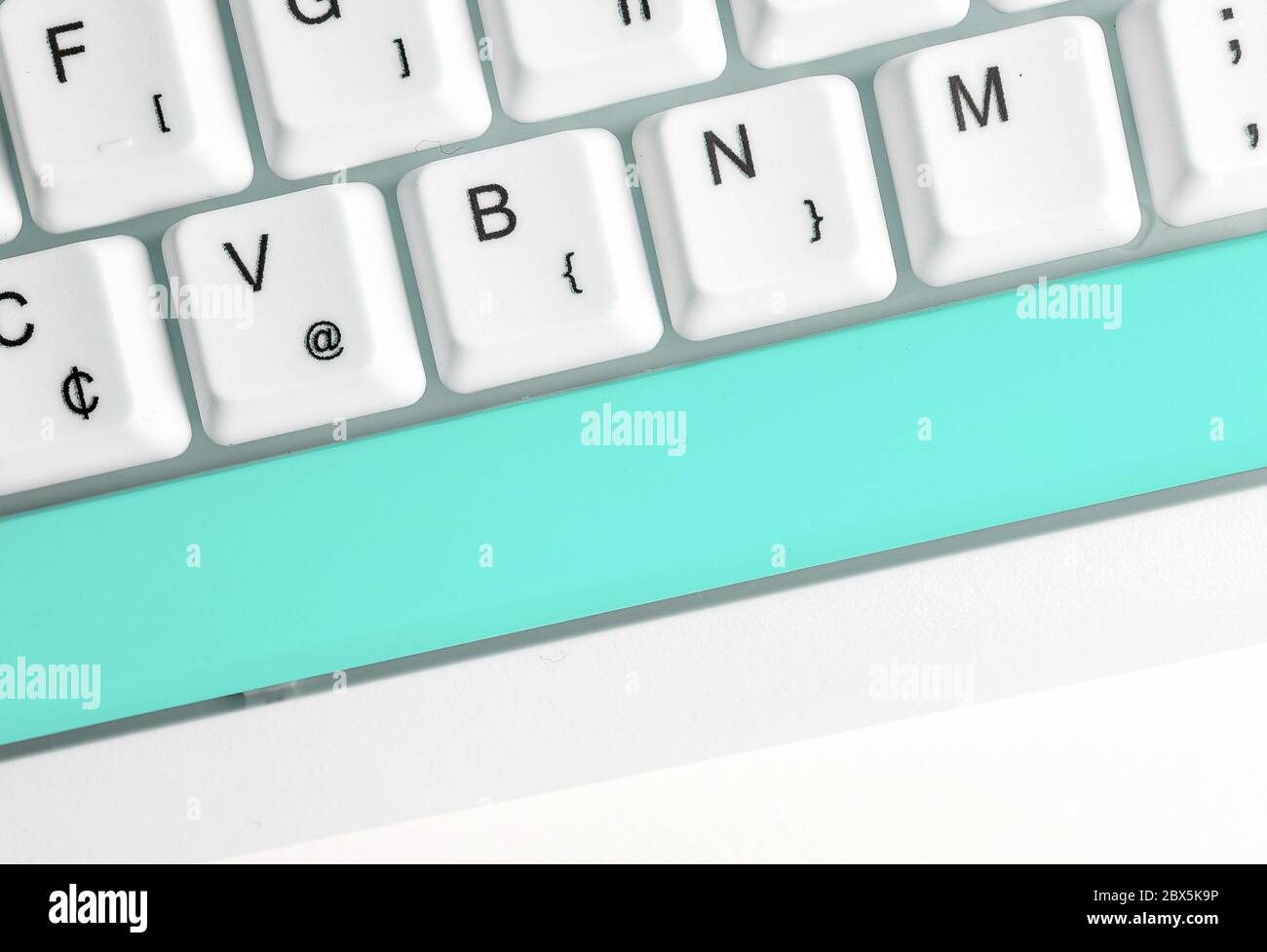 Pc Keyboard Key With Empty Note Paper Above Copy Space Stock Photo - Alamy