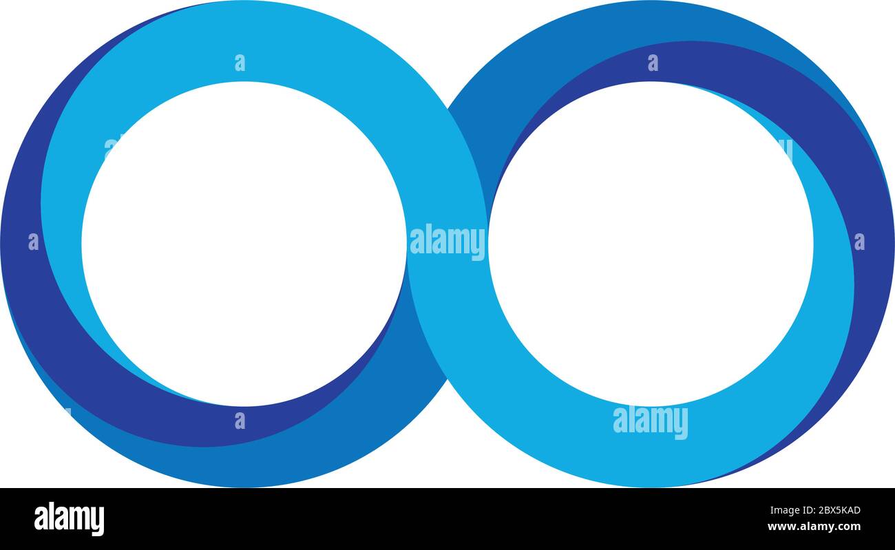 Blue infinity symbol icon. 3D-like gradient design effect. Vector ...