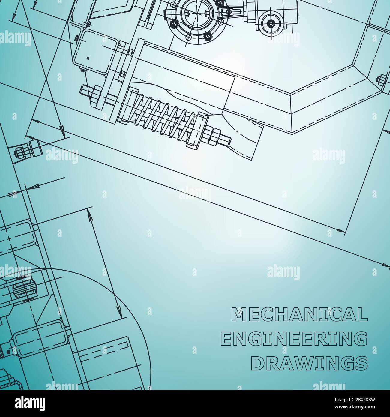 Blueprint. Vector engineering drawings. Mechanical instrument making ...