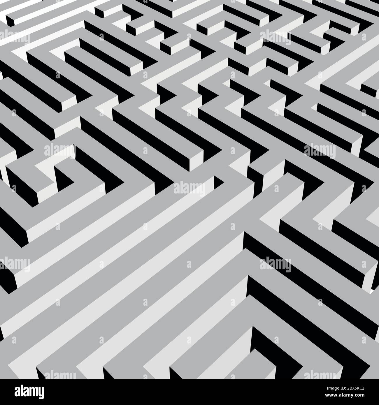 Aerial view of grey 3D maze labyrinth. Vector illustration Stock Vector ...