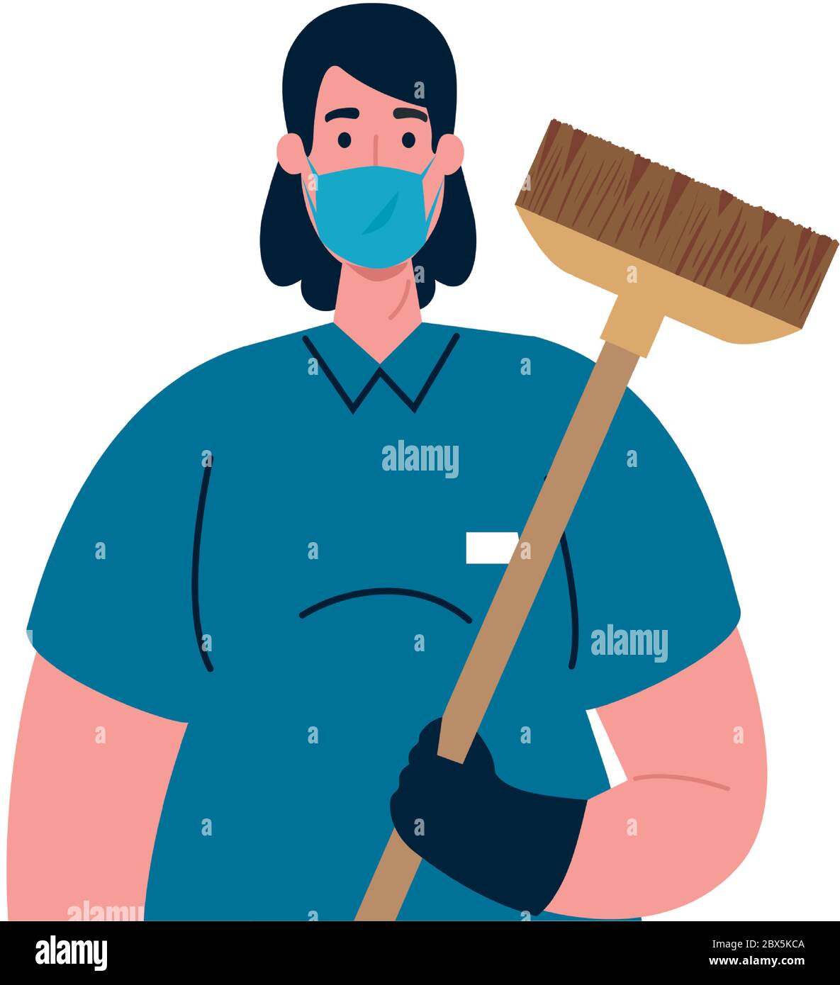 cleaner woman with mask vector design Stock Vector Image & Art - Alamy