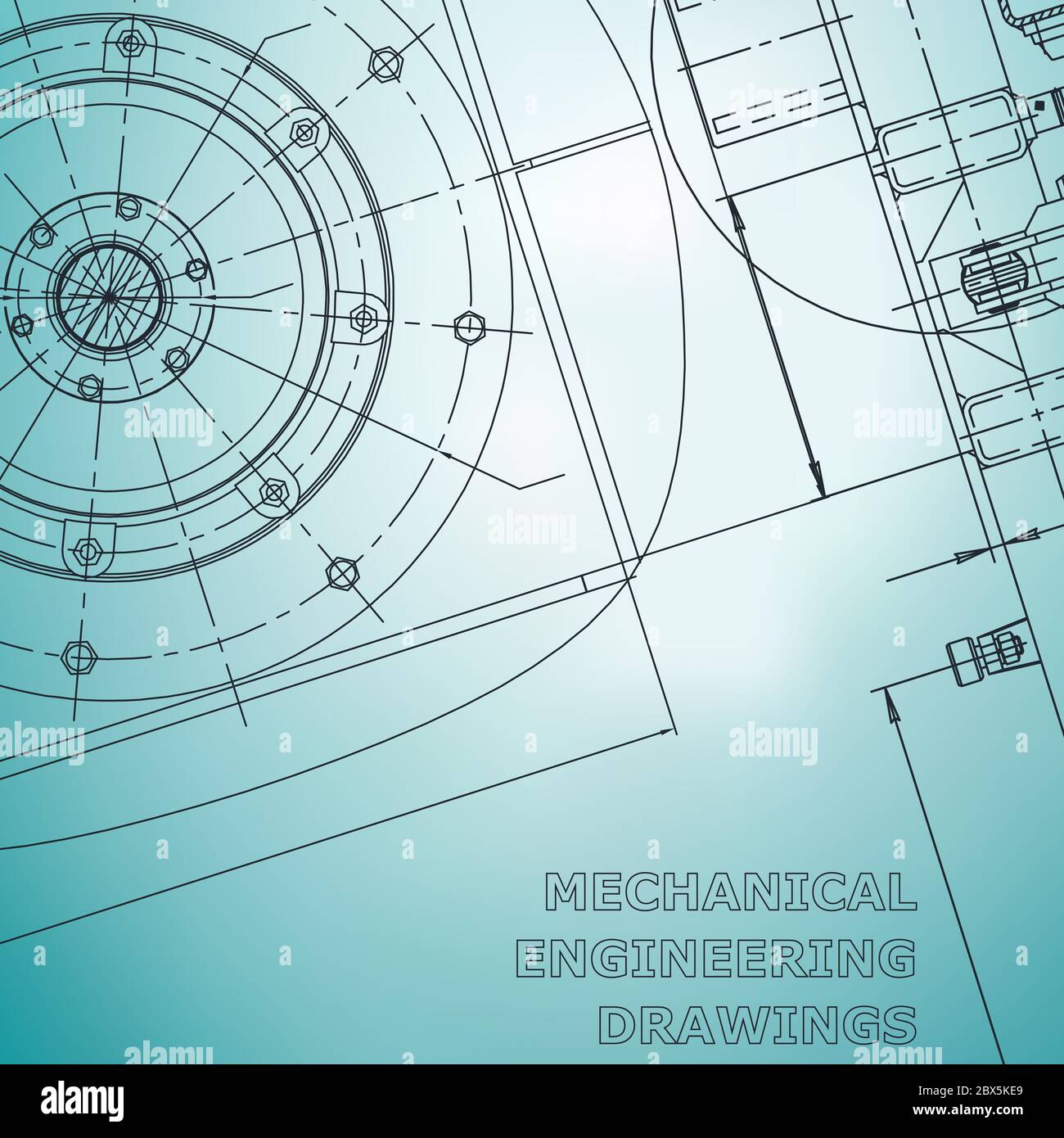 Blueprint. Vector engineering illustration. Light blue Cover, flyer ...
