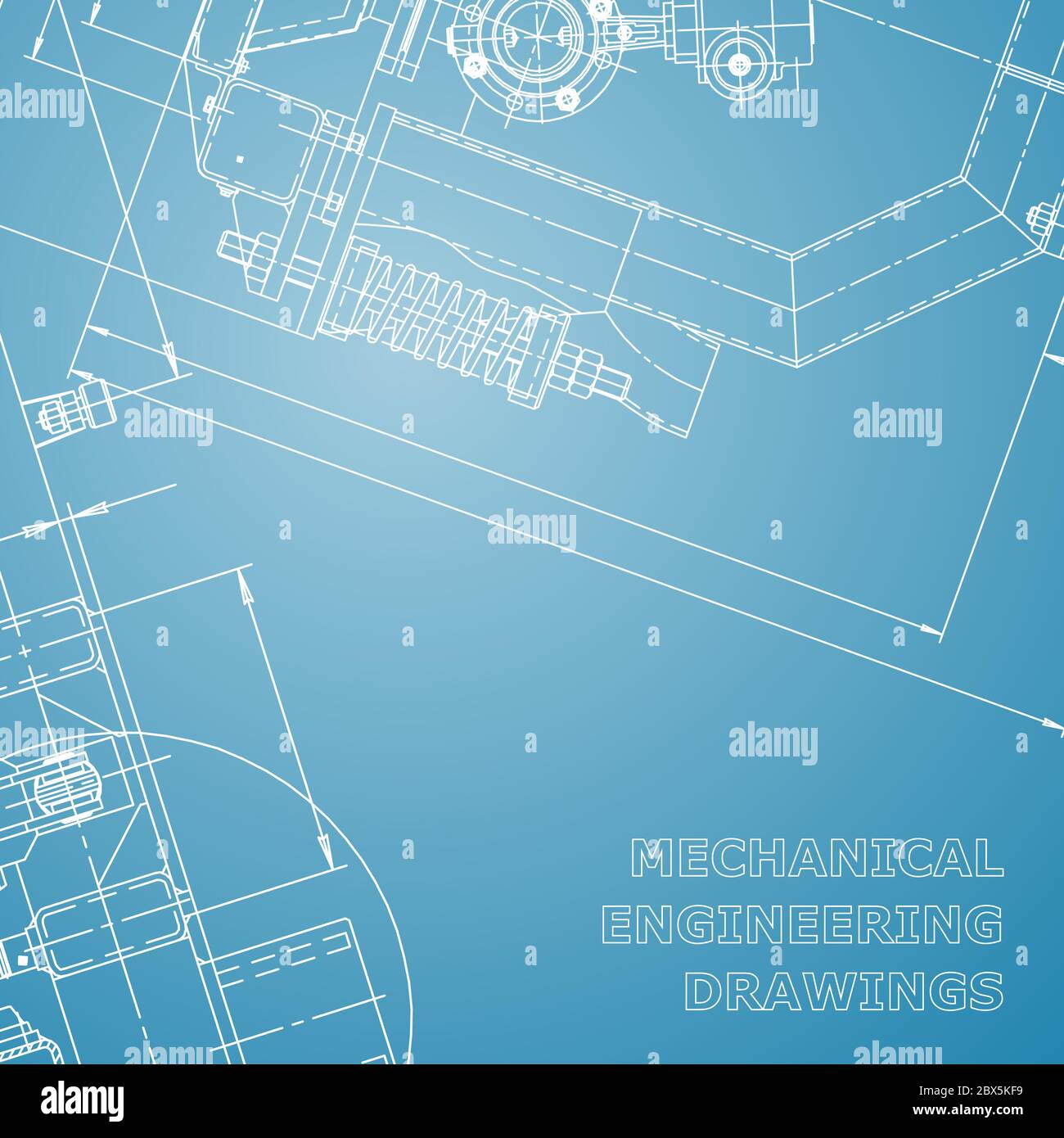 Blueprint. Vector engineering drawings. Mechanical instrument making ...