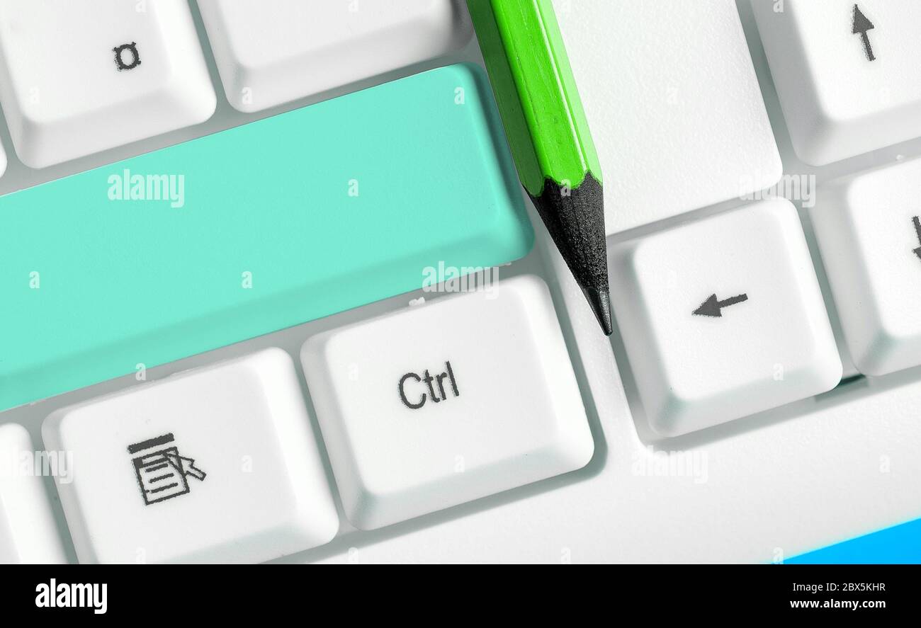 Pc Keyboard Key With Empty Note Paper Above Copy Space Stock Photo - Alamy