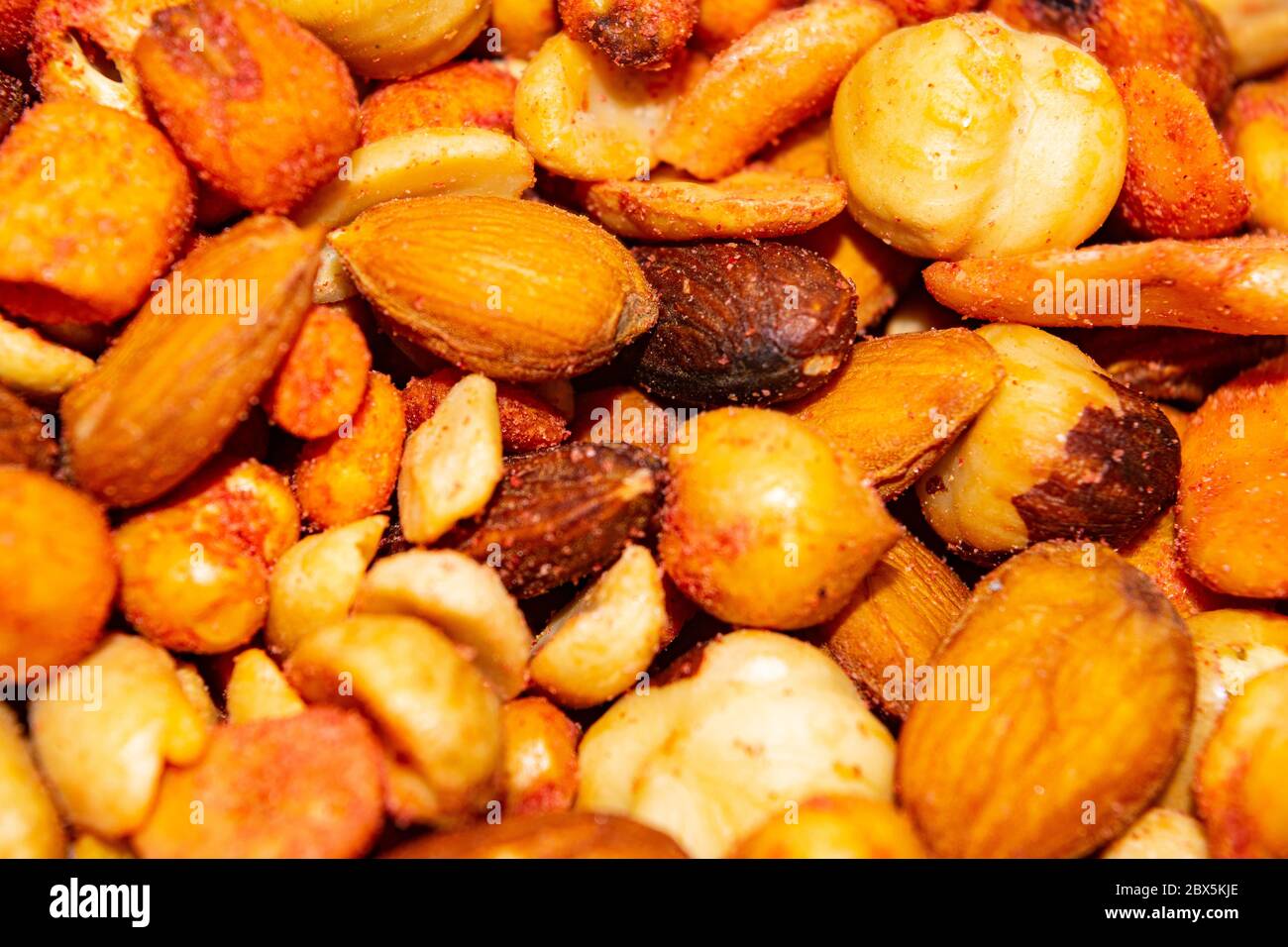 A mixture of different nuts. Healthy food, fitness diet. Surface ...