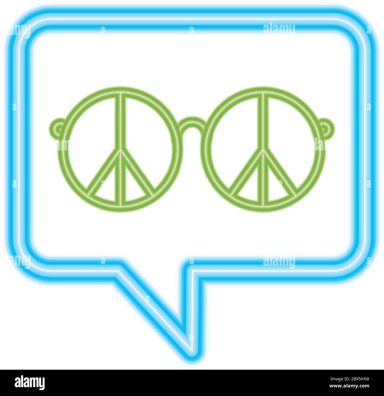peace and love glasses inside bubble vector design Stock Vector Image ...