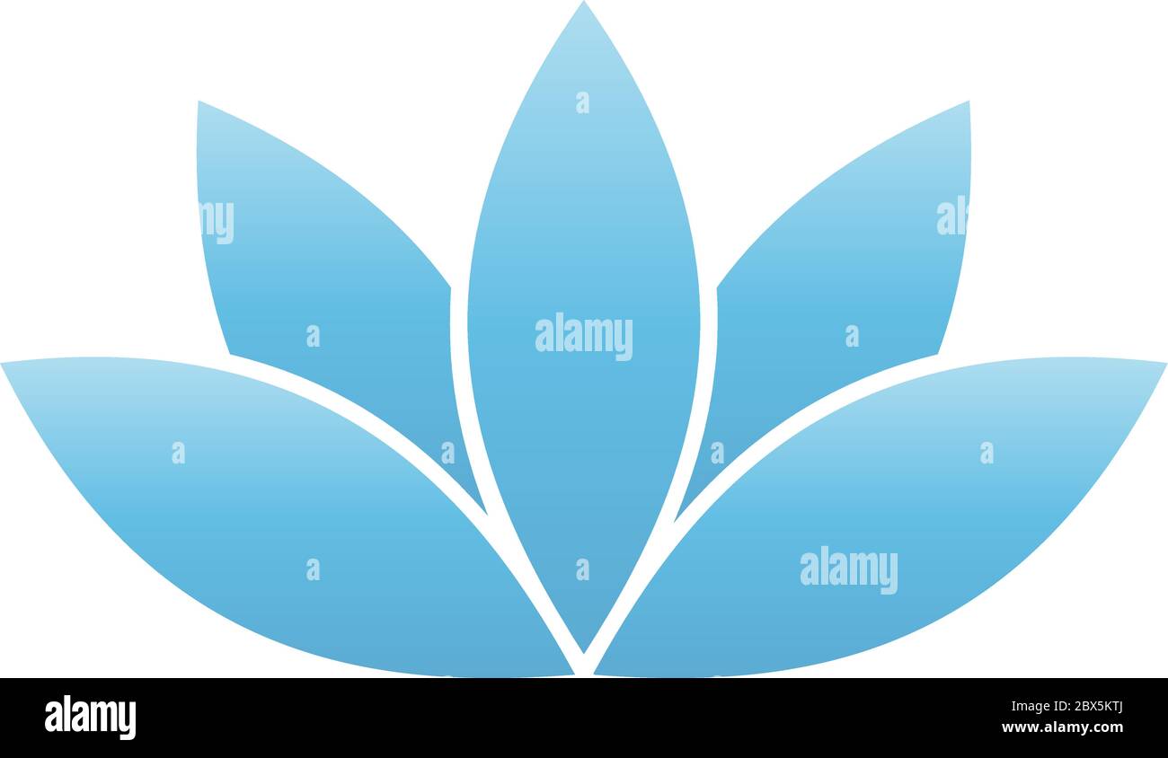 Blue lotus symbol. Spa and wellness theme design element. Vector ...