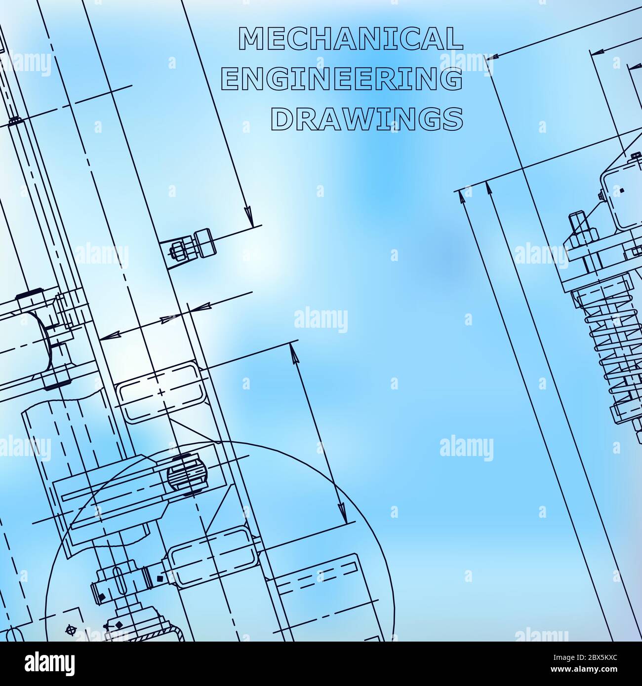 Blueprint. Vector engineering drawing. Mechanical instrument making ...