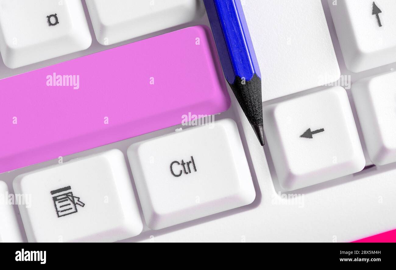 Pc Keyboard Key With Empty Note Paper Above Copy Space Stock Photo - Alamy