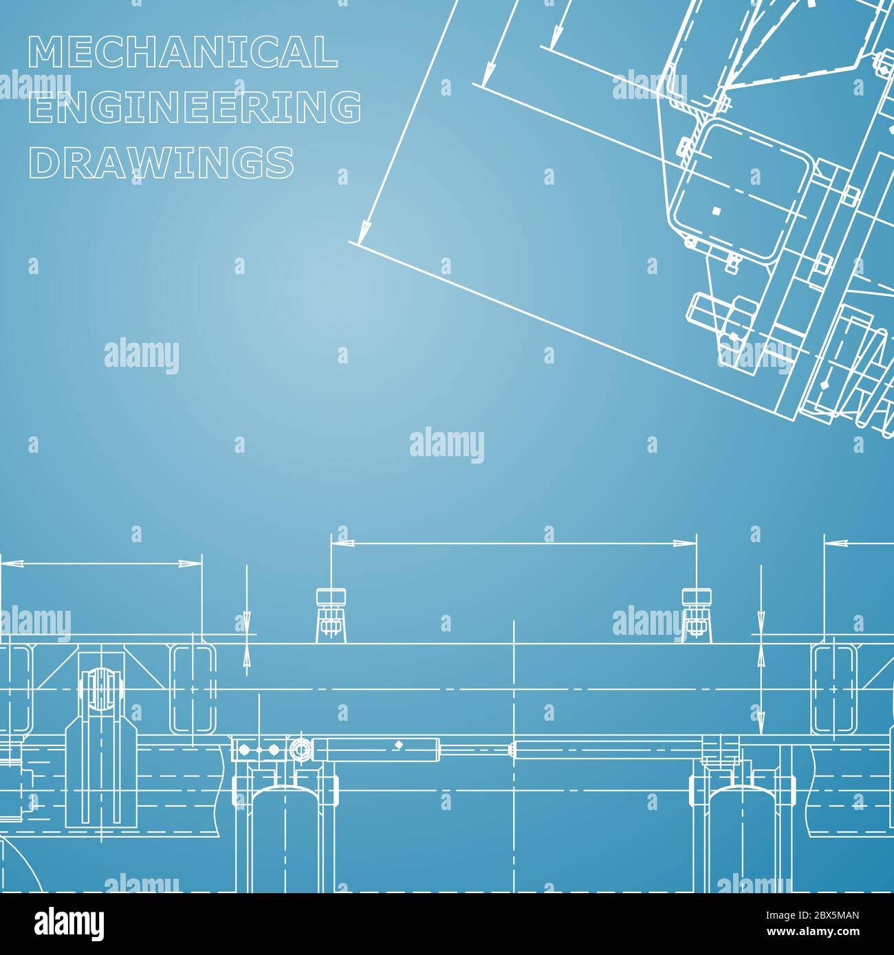 Corporate Identity. Blueprint, scheme, plan, sketch. Blue and white ...