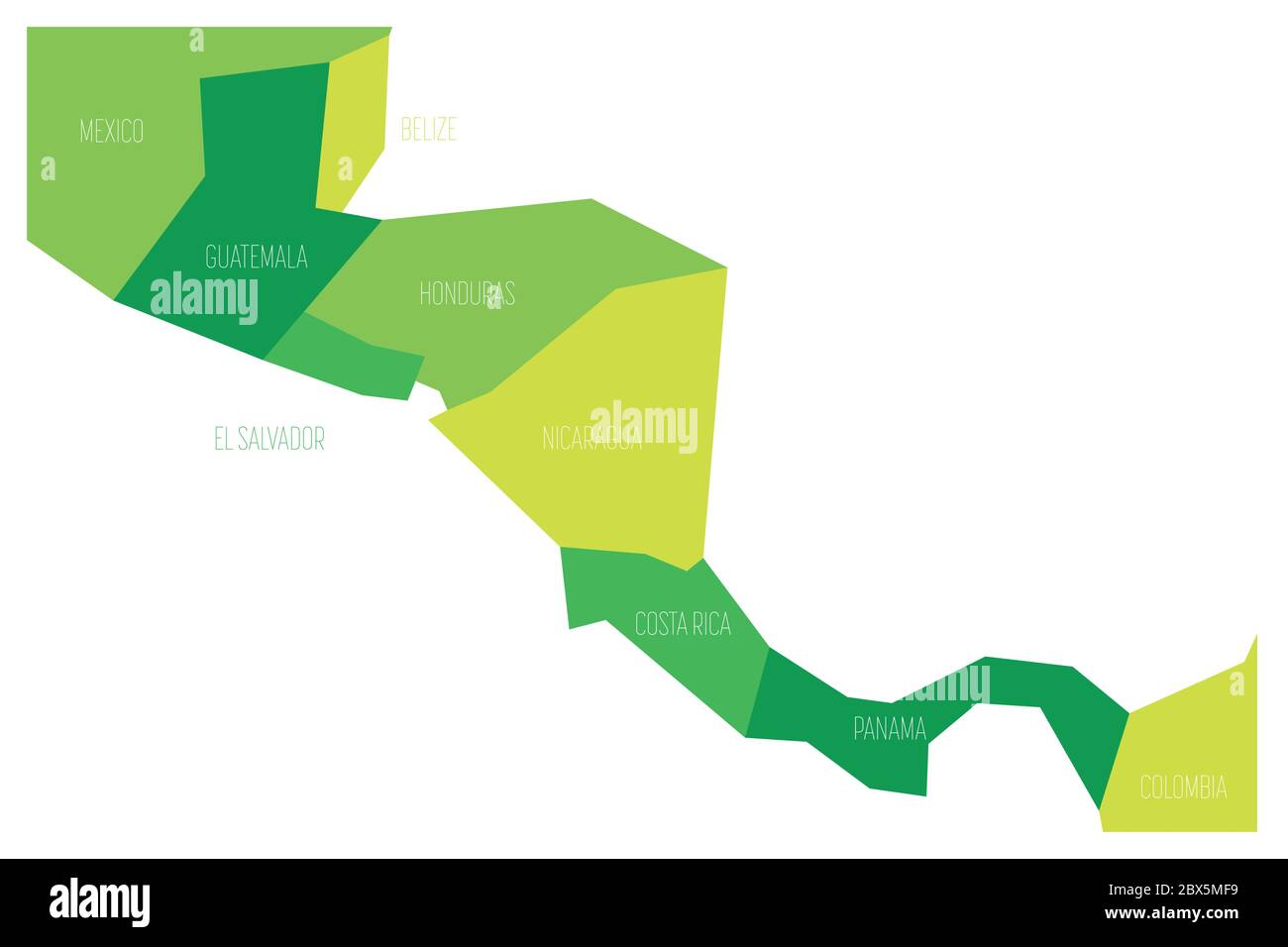 Political map of Central Amercia. Simlified schematic flat vector map ...