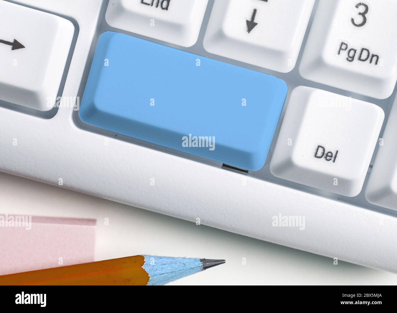 Pc Keyboard Key With Empty Note Paper Above Copy Space Stock Photo - Alamy