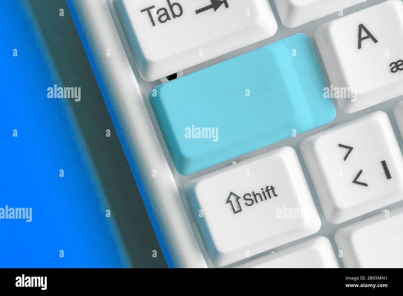 Pc Keyboard Key With Empty Note Paper Above Copy Space Stock Photo - Alamy