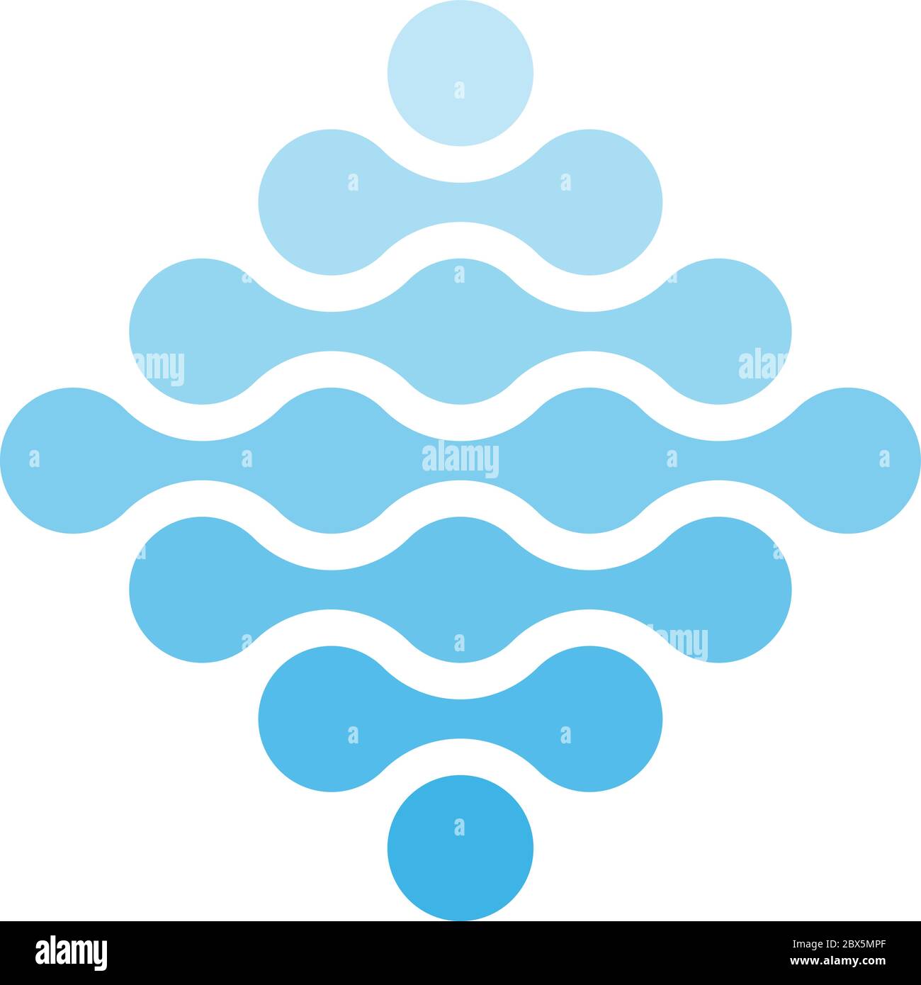 Connected dots in a shape of rhombus and shades of blue. Water theme ...