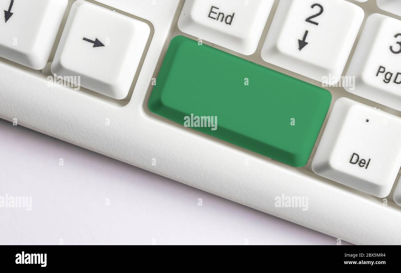 Pc Keyboard Key With Empty Note Paper Above Copy Space Stock Photo - Alamy