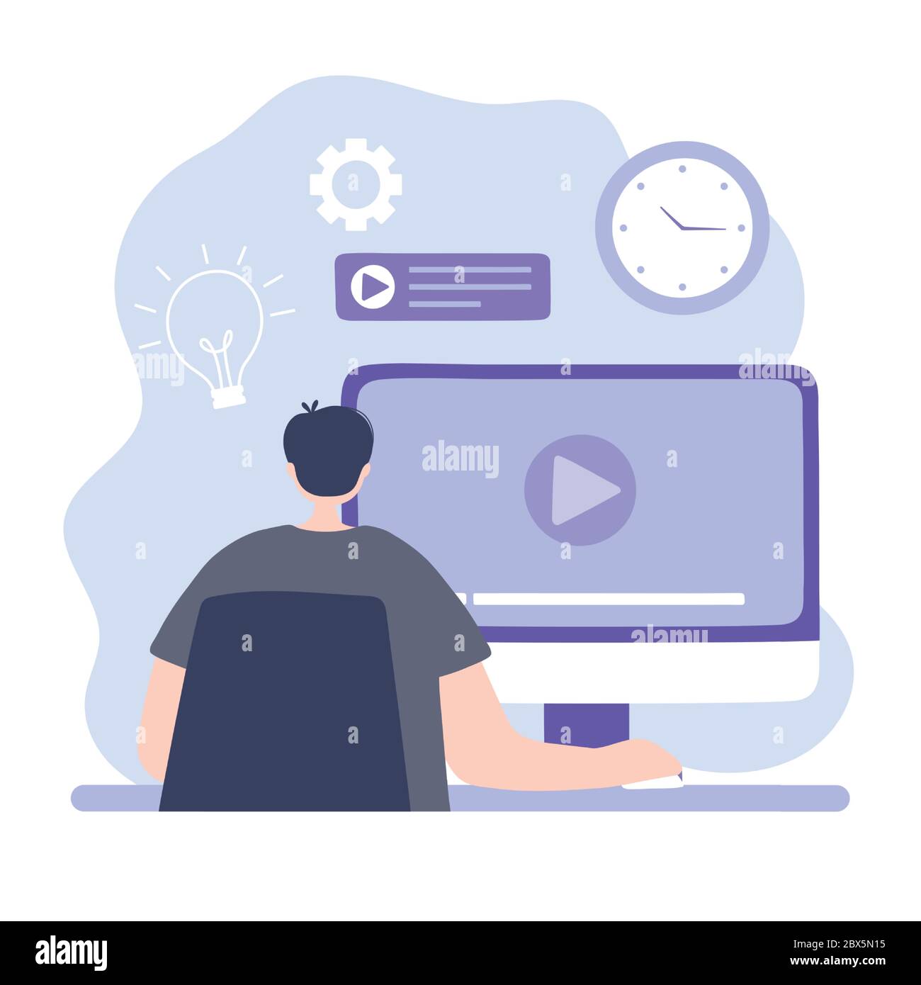 online training, man in computer studying, courses knowledge ...