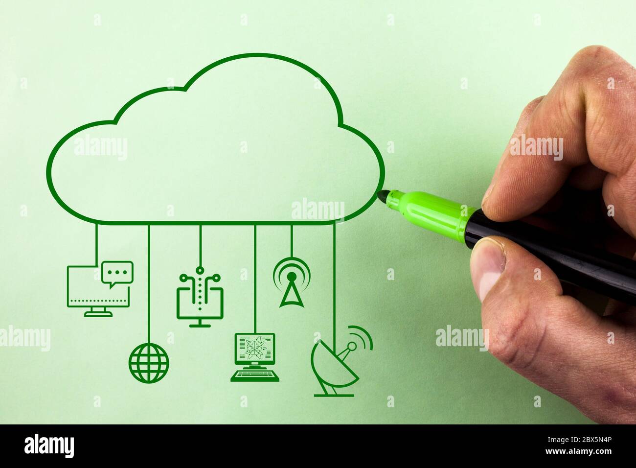Futuristic Big Data Cloud Computing Diagram Network Storage Technology ...