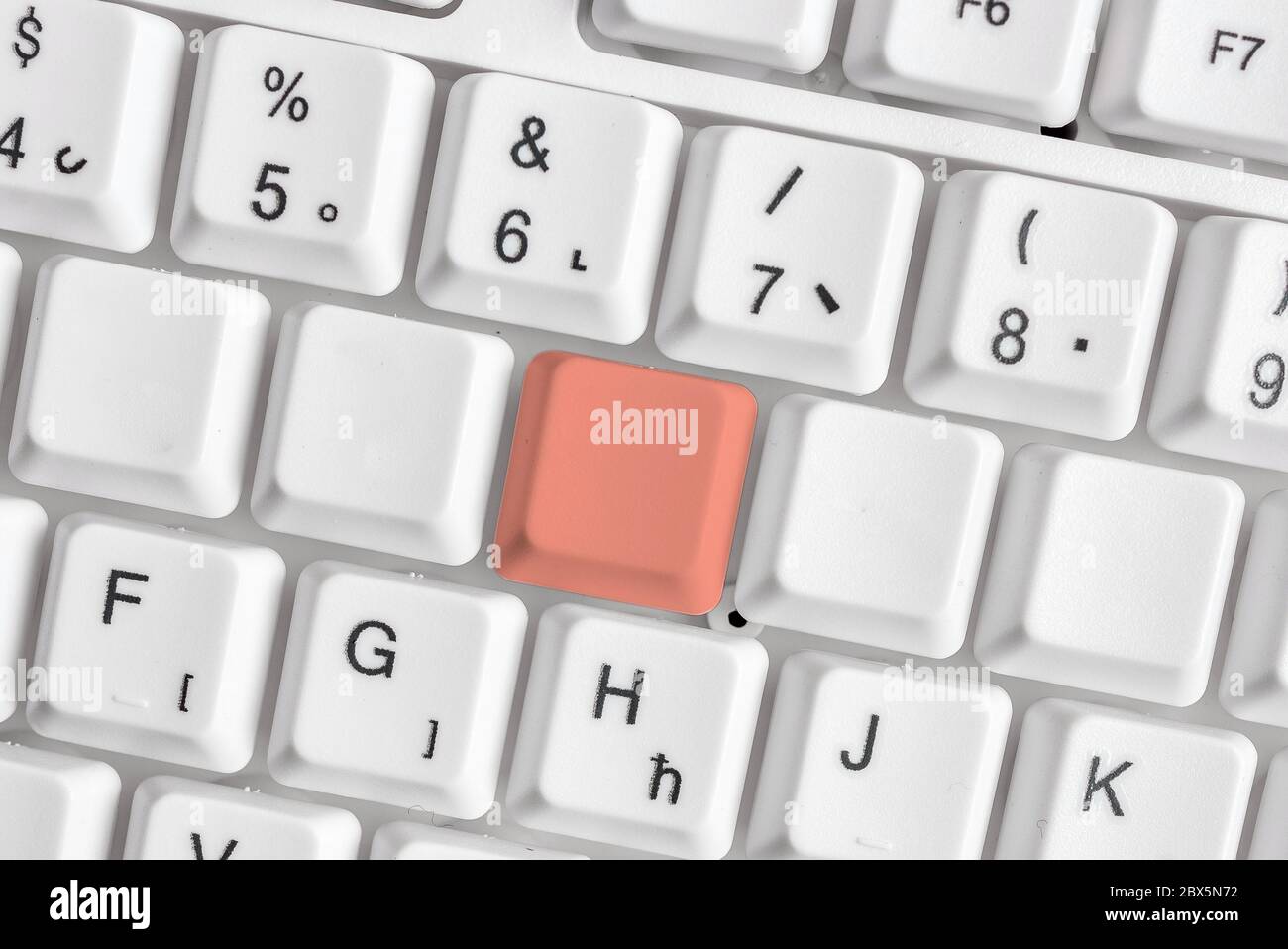 Pc Keyboard Key With Empty Note Paper Above Copy Space Stock Photo - Alamy