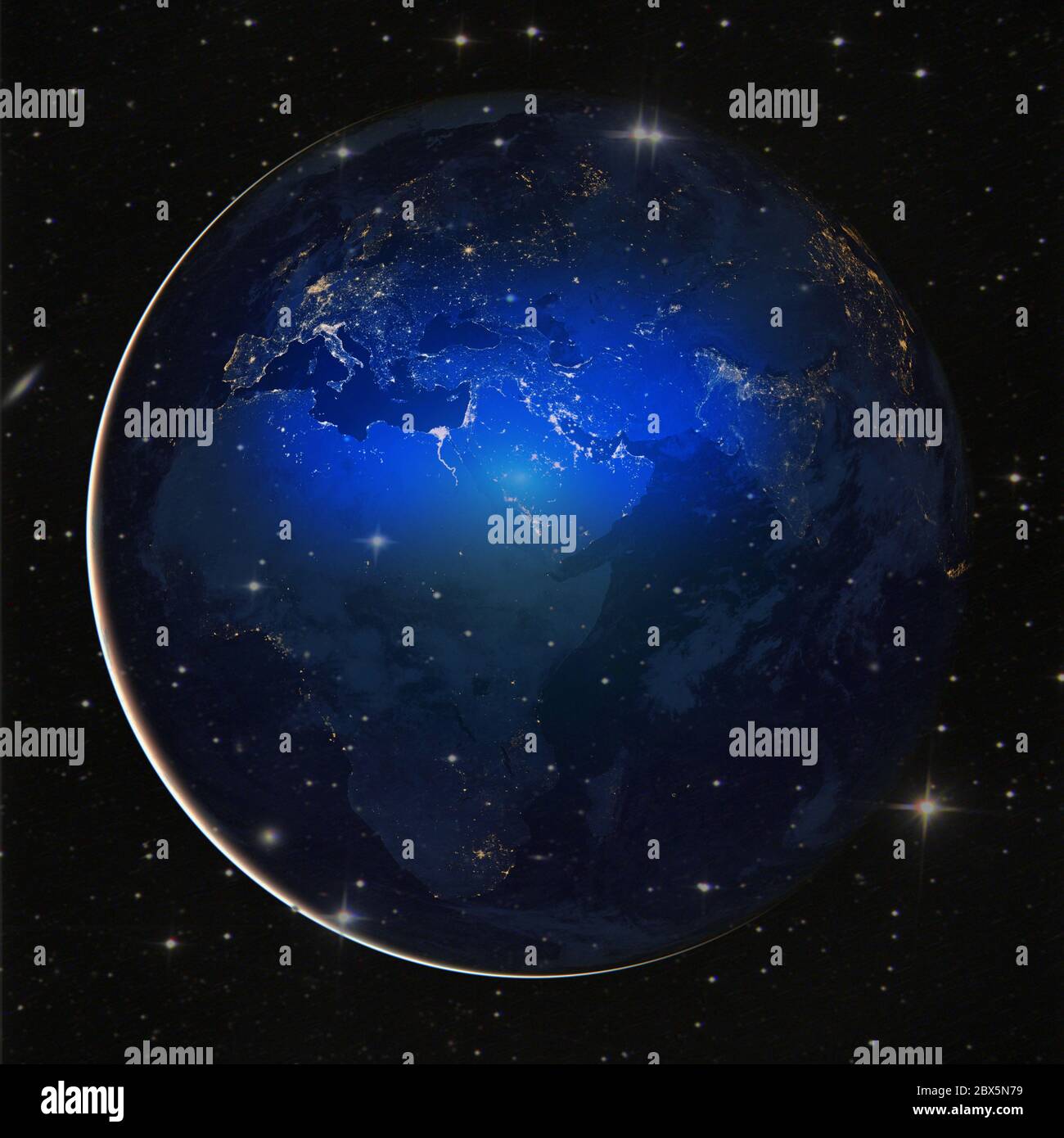 Digital Image of Distant Solar System Showing Global Technology ...