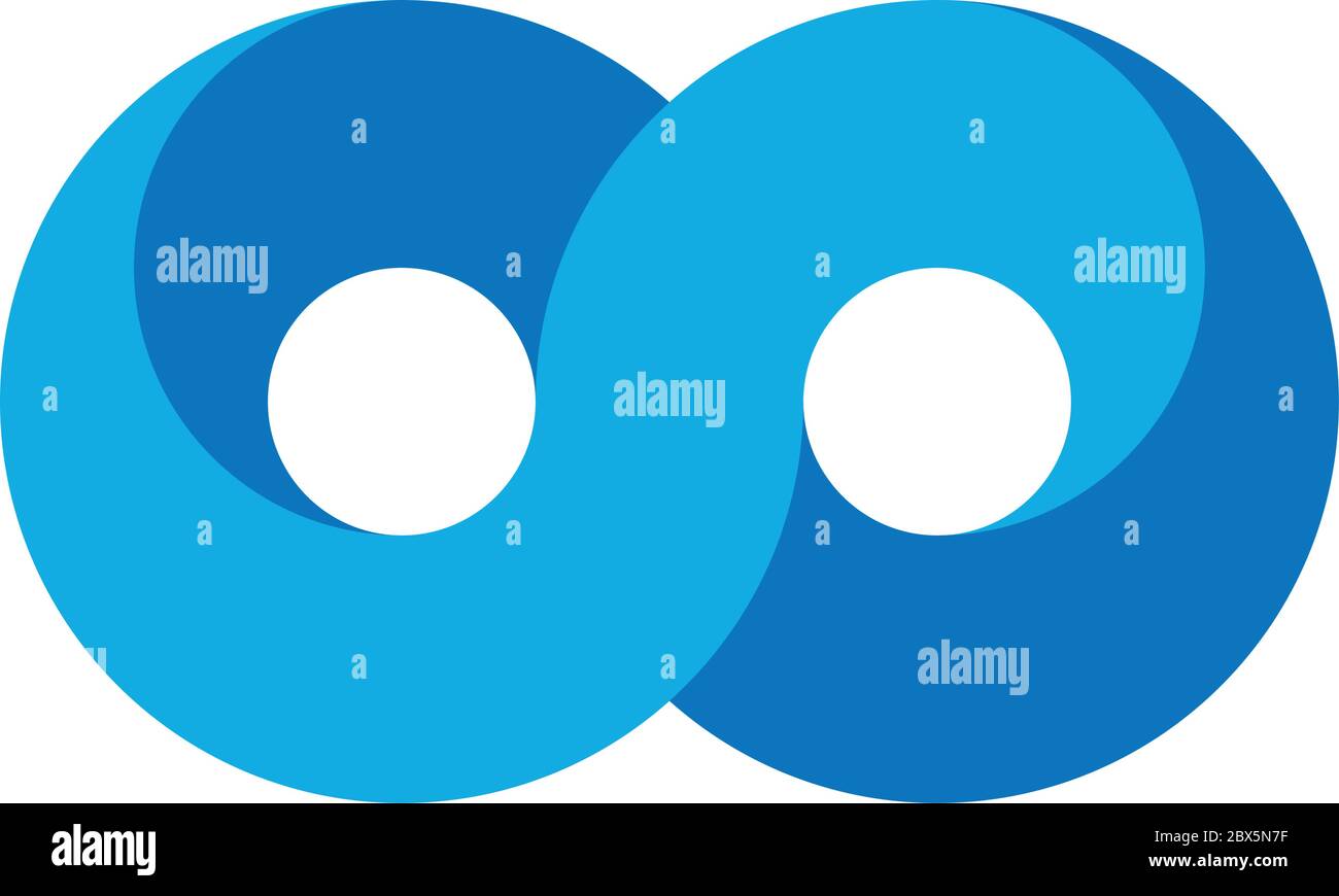 Blue infinity symbol icon. 3D-like design effect. Vector illustration ...