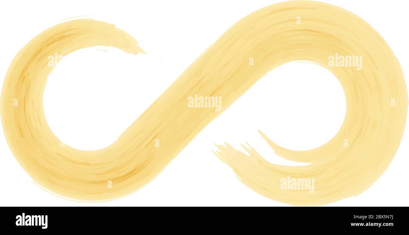 Orange infinity symbol icon. Hand drawn watercolor vectori illustration ...