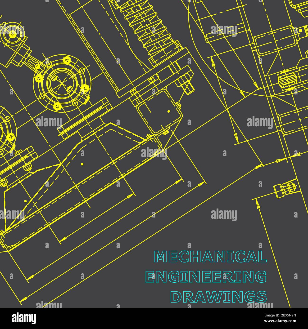 Blueprint. Vector engineering illustration. Computer aided design systems. Gray. Corporate ...