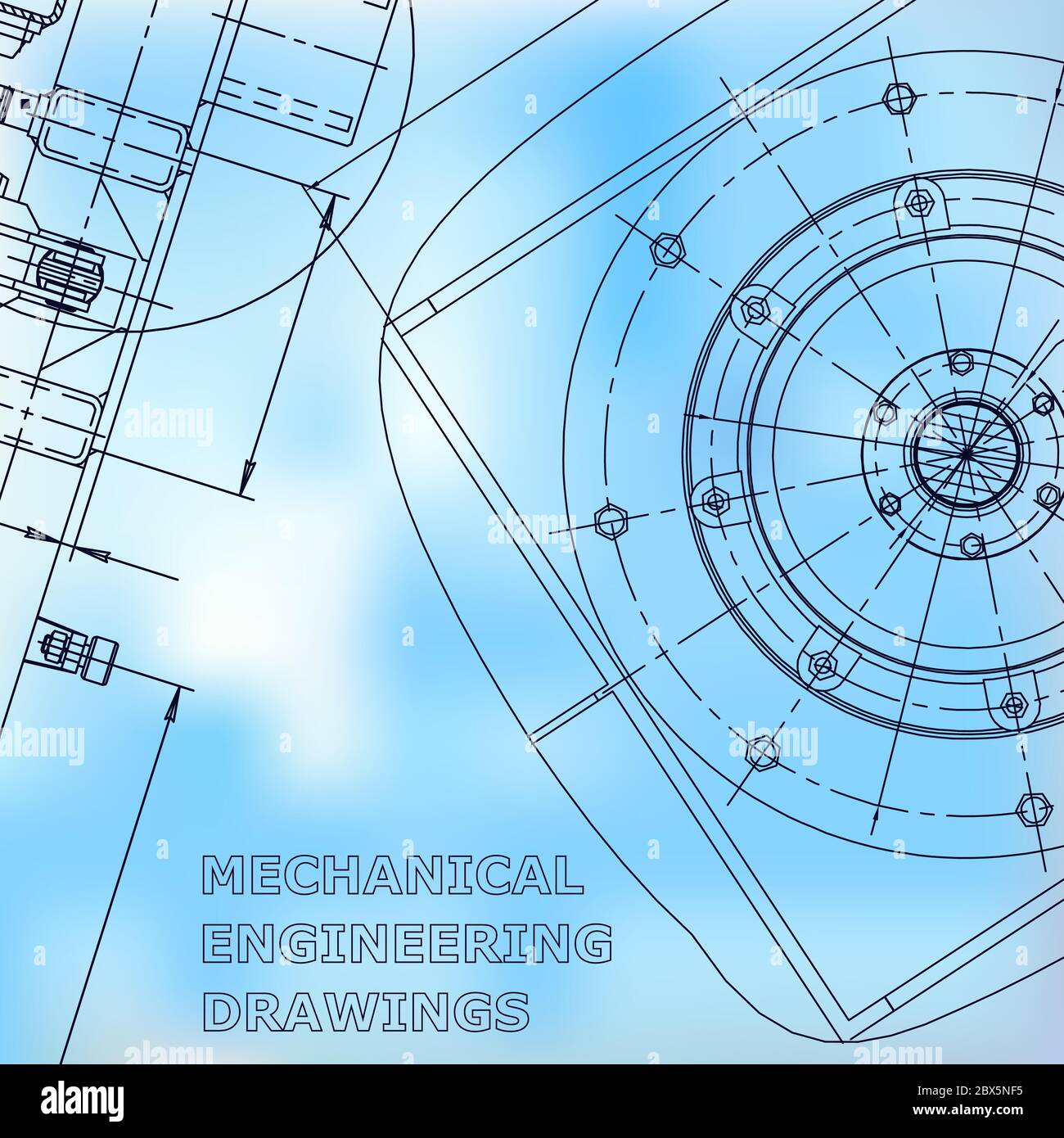 Blueprint, Sketch. Vector engineering illustration. Cover, flyer ...