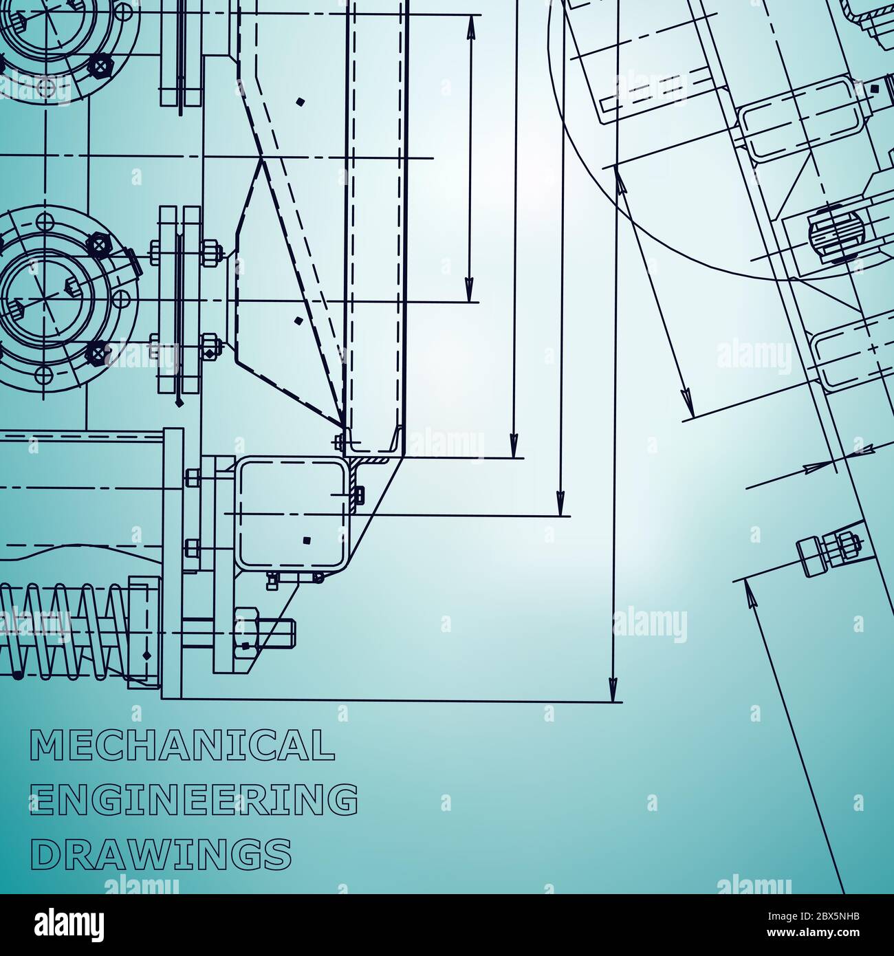 Blueprint. Vector engineering illustration. Computer aided design systems. Instrument-making ...