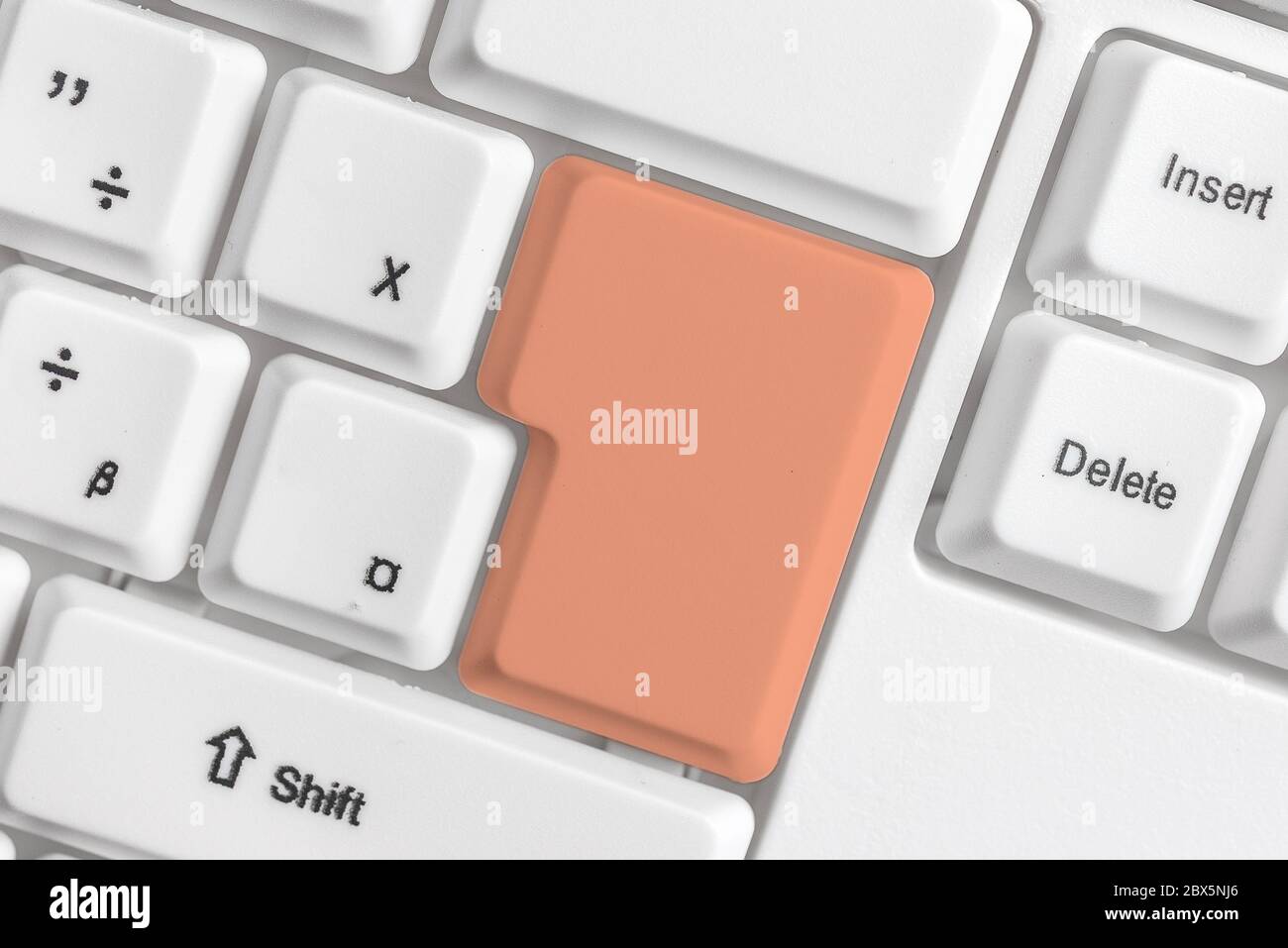 Pc Keyboard Key With Empty Note Paper Above Copy Space Stock Photo - Alamy