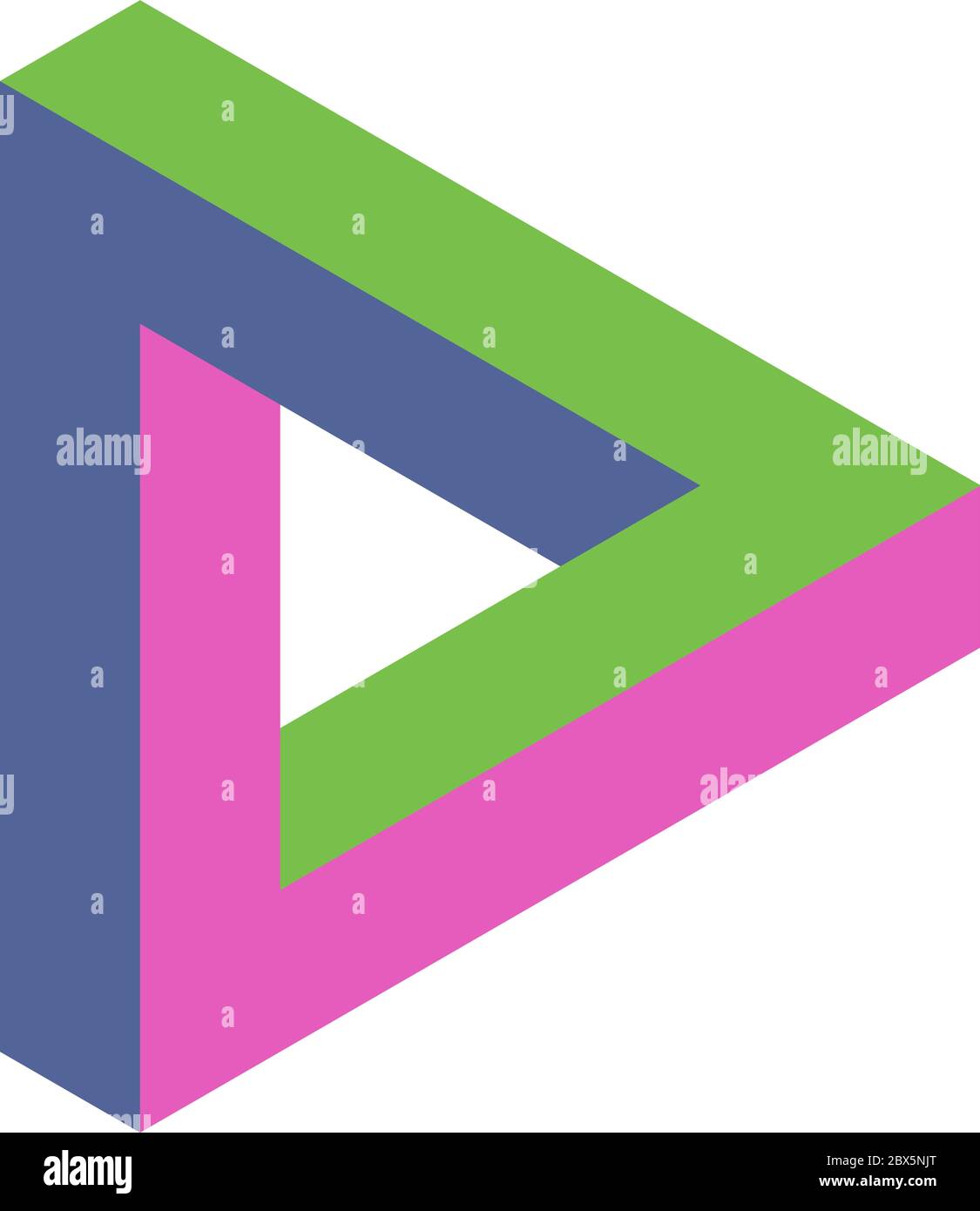 Penrose triangle icon in three colors. Geometric 3D object optical ...