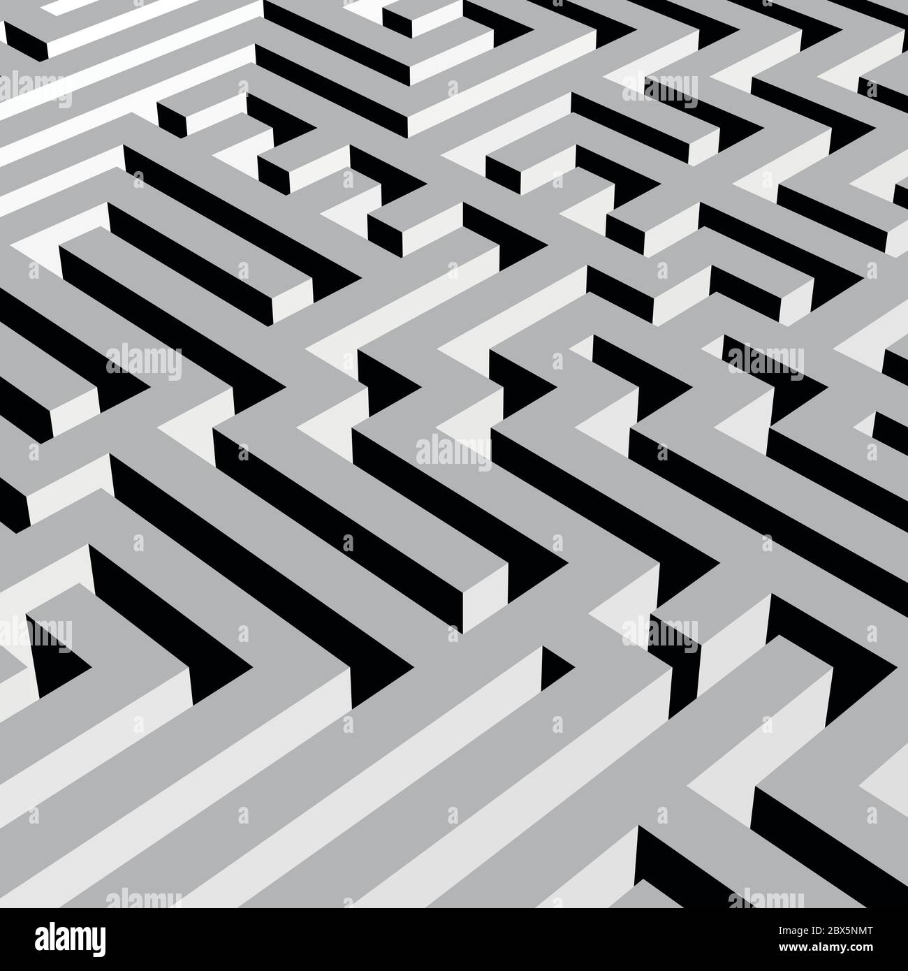 Aerial view of grey 3D maze labyrinth. Vector illustration Stock Vector ...