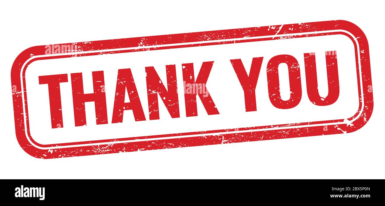 THANK YOU red rectangle stamp Stock Photo - Alamy