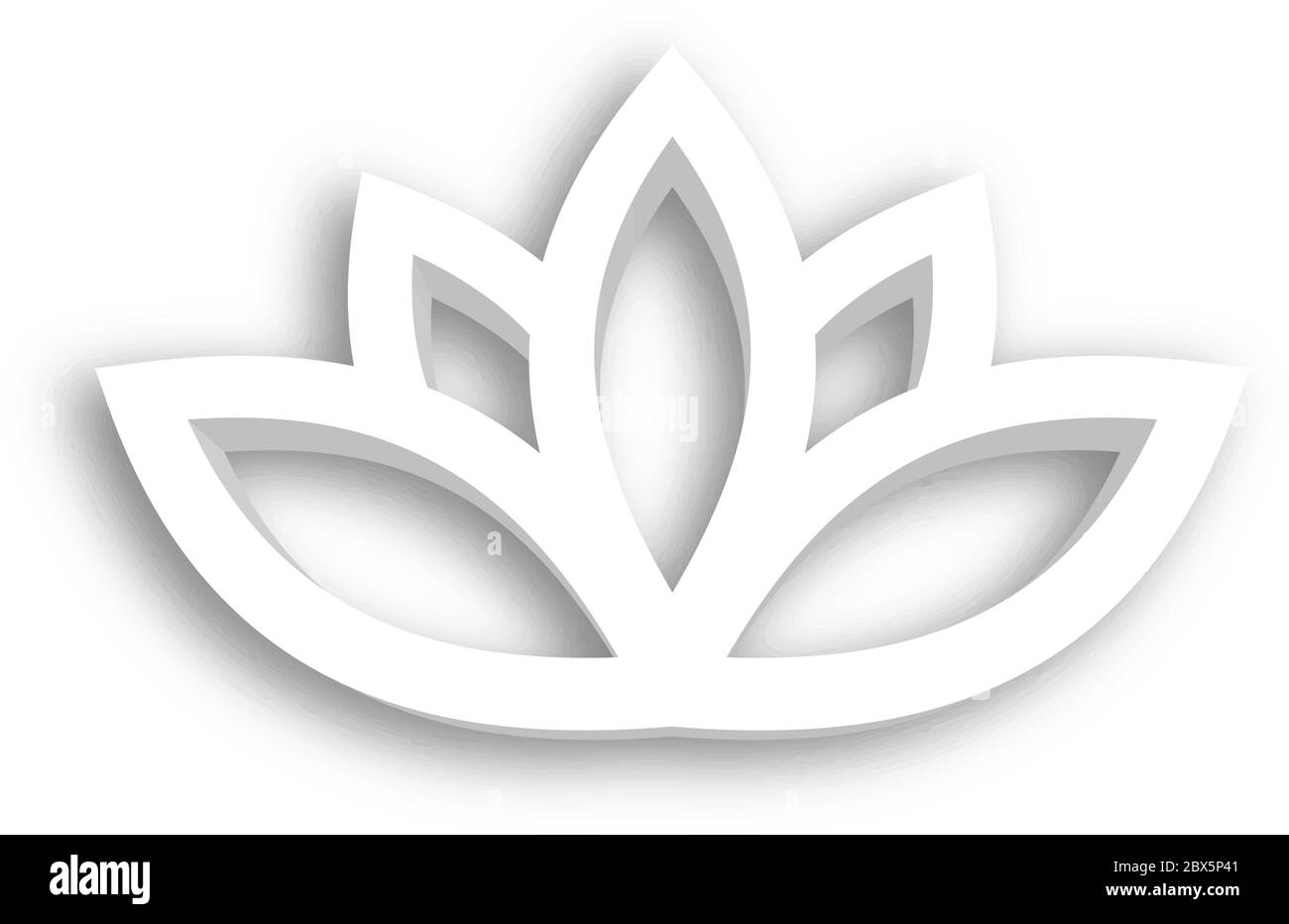Lotus flower 3d Icon on white background. Wellness, spa, yoga, beauty ...