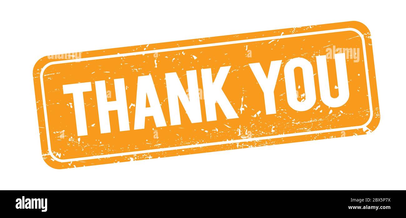 THANK YOU orange stamp Stock Photo - Alamy