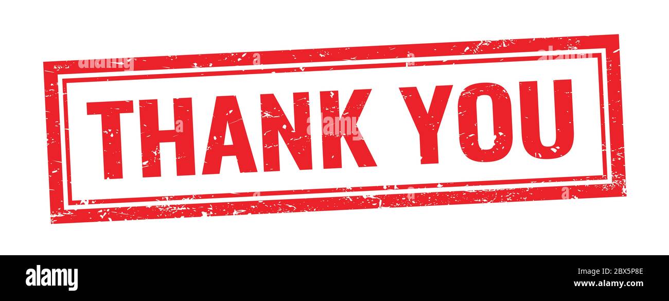 THANK YOU red rectangle stamp Stock Photo - Alamy