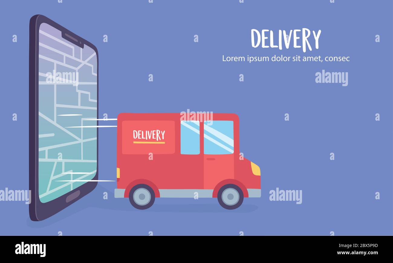 online delivery service, smartphone truck transport fast and free ...