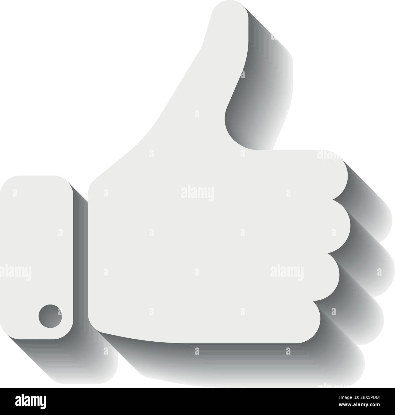 White hand with thumb up. Gesture of like, agree, yes, approval or ...