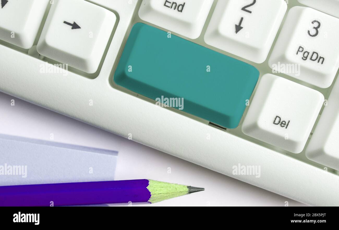 Pc Keyboard Key With Empty Note Paper Above Copy Space Stock Photo - Alamy
