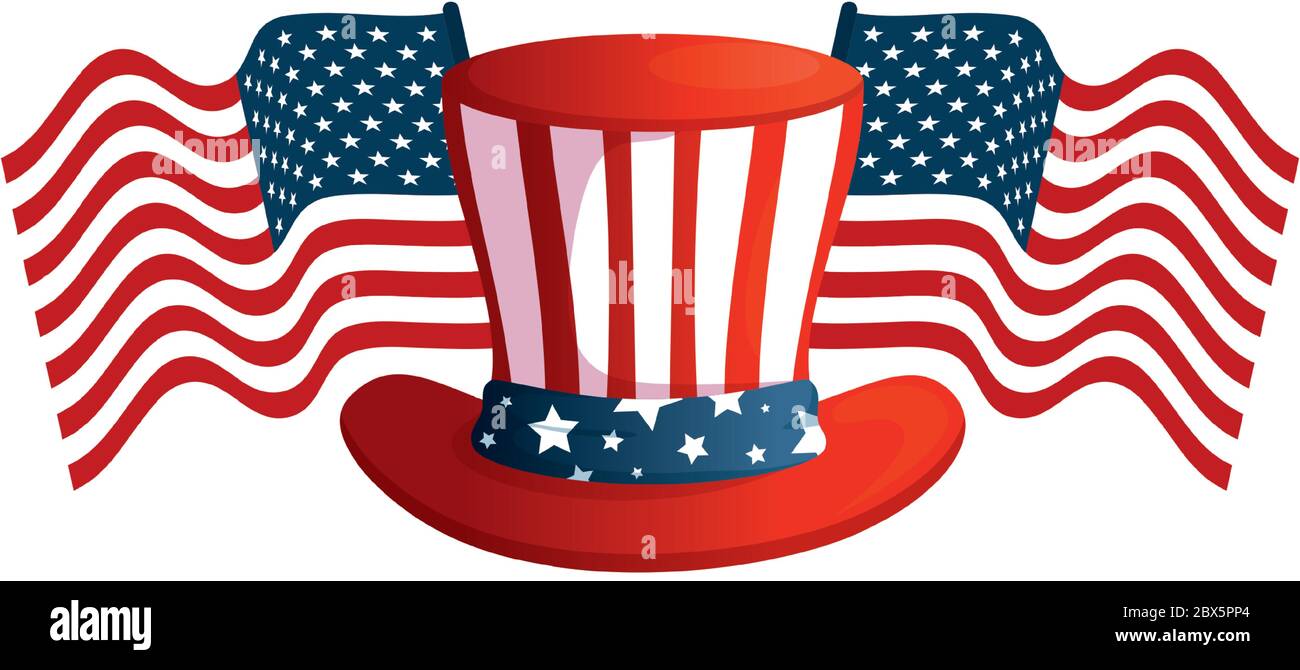 Isolated usa hat with flags vector design Stock Vector Image & Art - Alamy