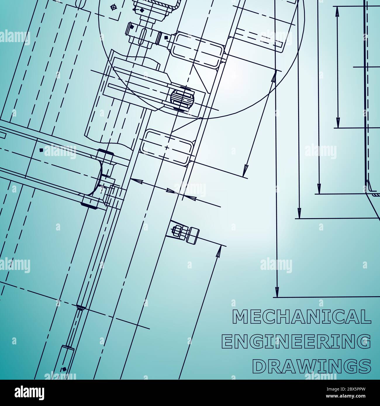 Blueprint. Vector engineering illustration. Light blue Technical ...