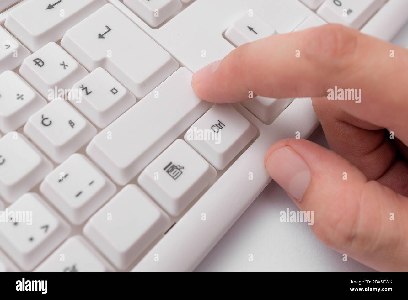 Pc Keyboard Key With Empty Note Paper Above Copy Space Stock Photo - Alamy