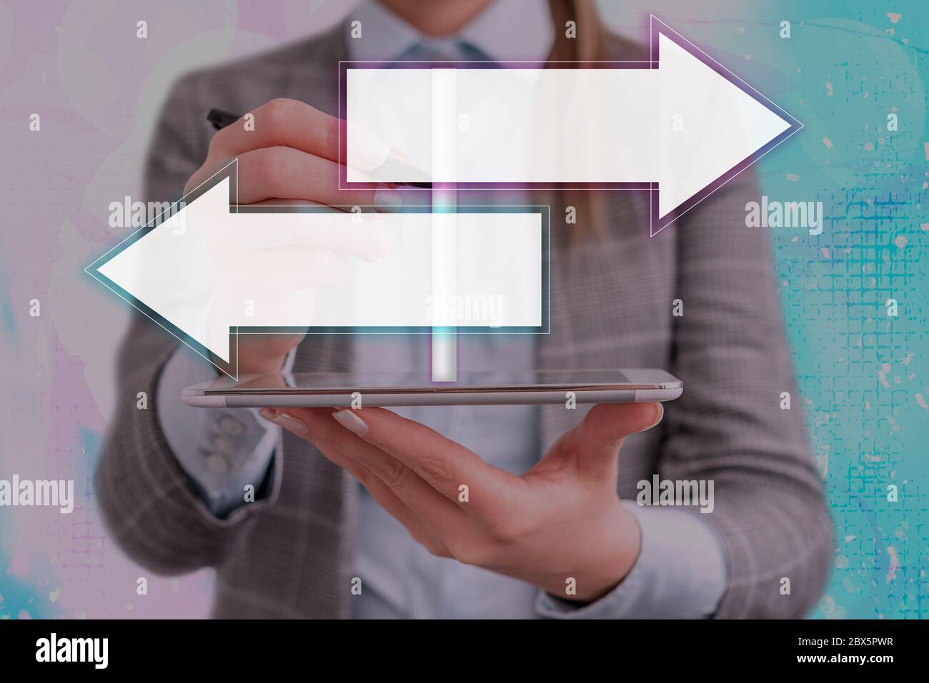 Competitiveness Symbol In Diverging Opposite Views Business Choice ...