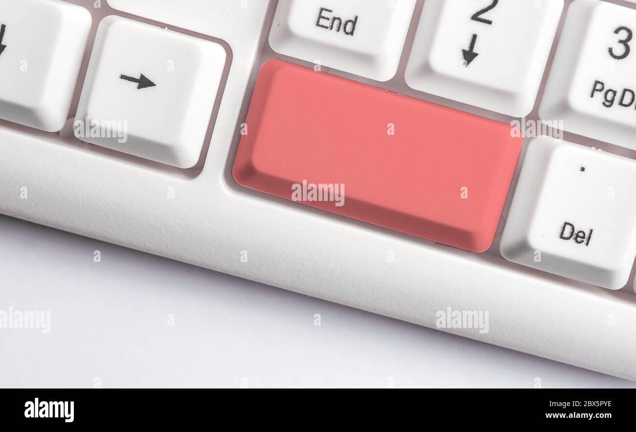 Pc Keyboard Key With Empty Note Paper Above Copy Space Stock Photo - Alamy