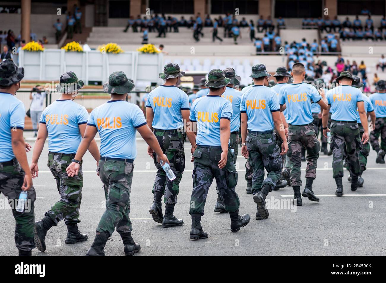 Manila police force parade during the Black Nazarene Festival. Manila ...