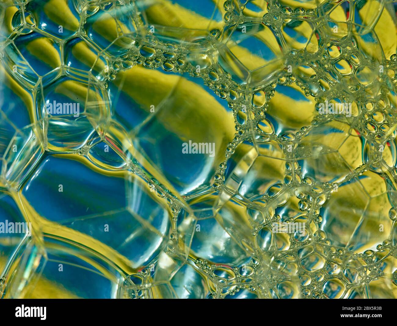 Abstract colourful still-life of bubbles and the patterns and ...