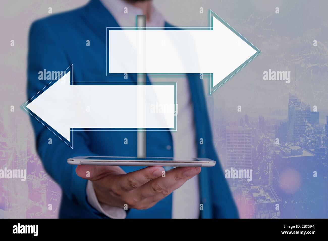 Competitiveness Symbol In Diverging Opposite Views Business Choice ...