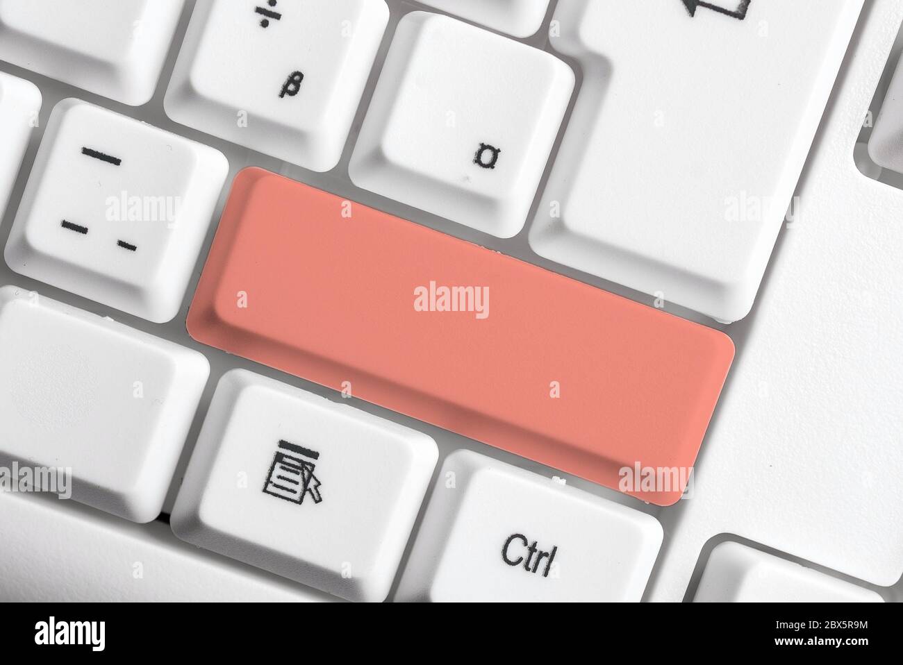 Pc Keyboard Key With Empty Note Paper Above Copy Space Stock Photo - Alamy