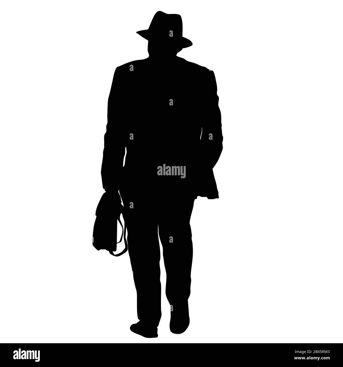 Silhouette Man In Suit Hat