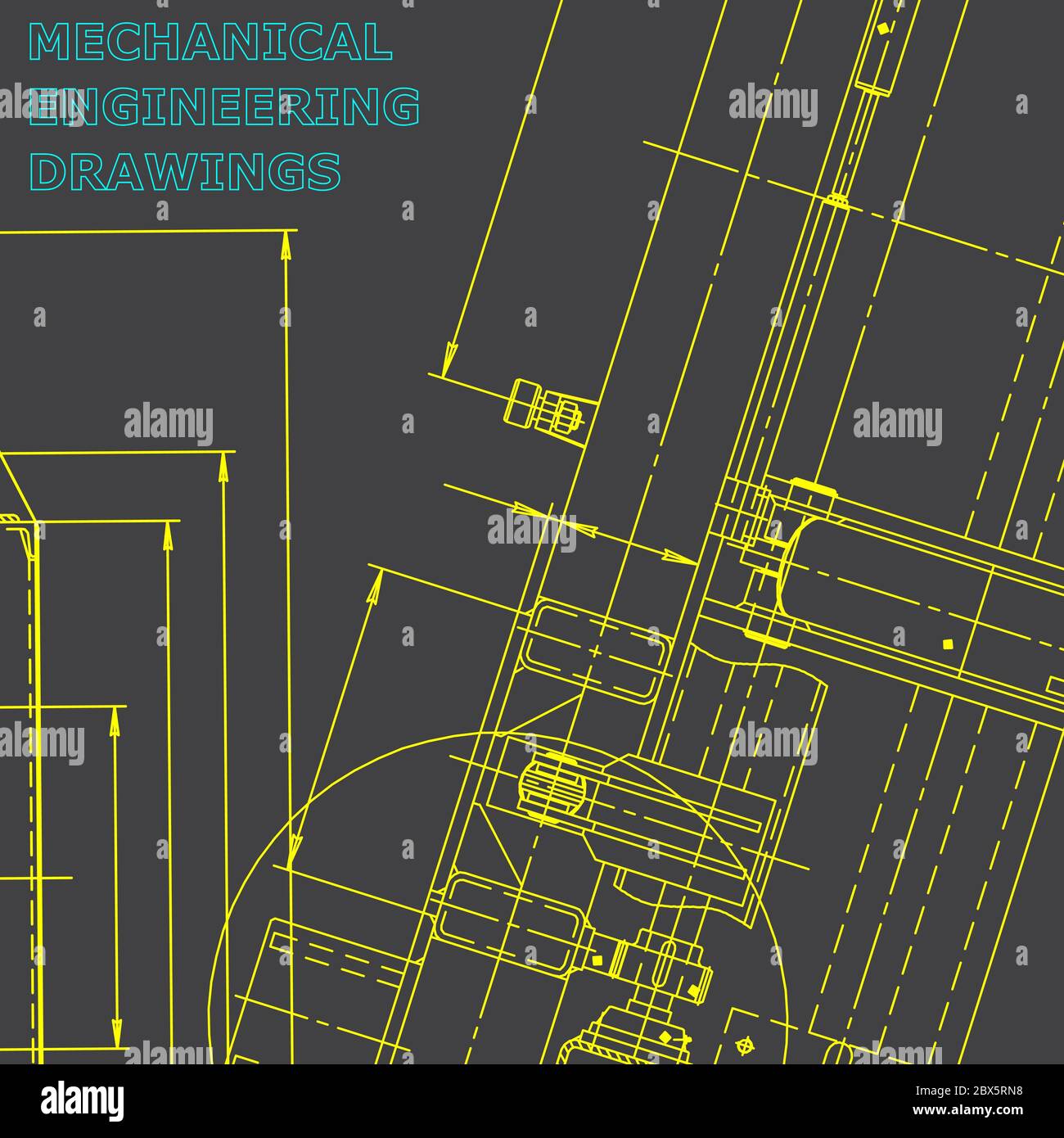 Blueprint. Vector engineering illustration. Computer aided design systems. Instrument-making ...